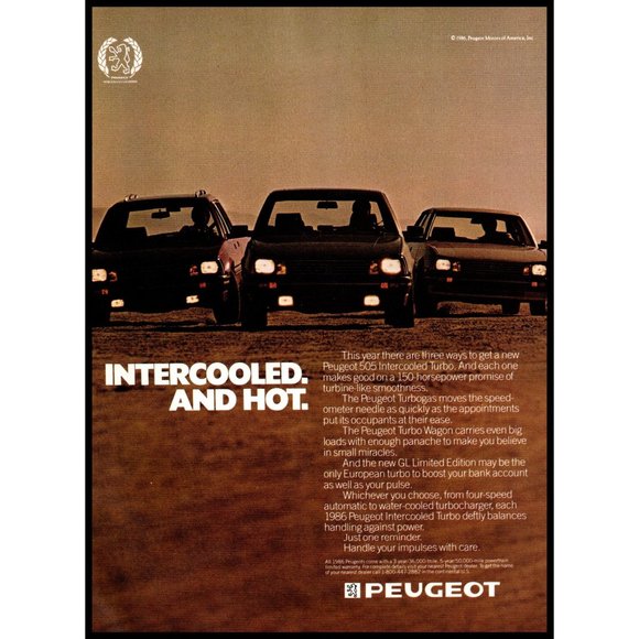 Peugeot | Art | 986 Peugeot 55 Turbo Sedan Wagon Vintage Print Ad ...